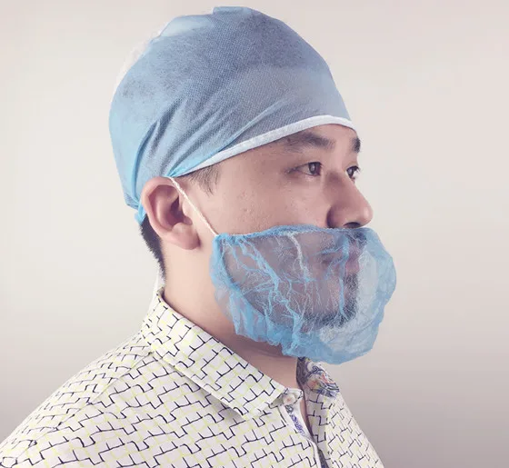 Blue Disposable Beard Masks Cover Food Hygiene Catering Preparation ...