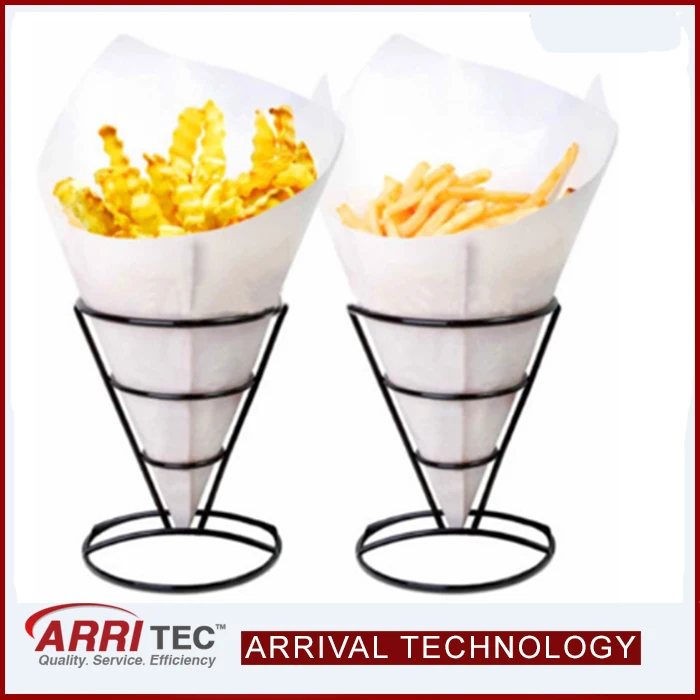 French Fry Stands - Durable Metal Cono Alamabre Soporte