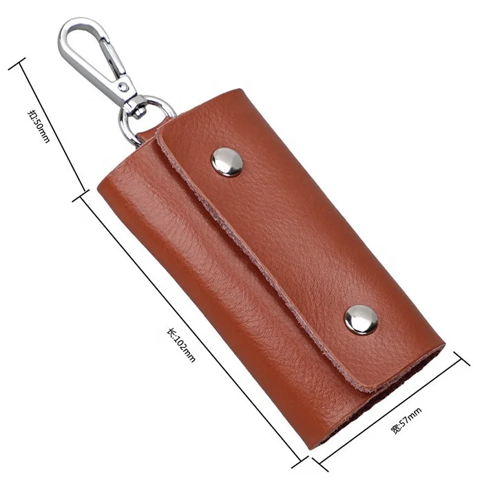 Genuine Cowhide Key Pouch With 6 Key Rings Unisex Key Bag With Multi ...