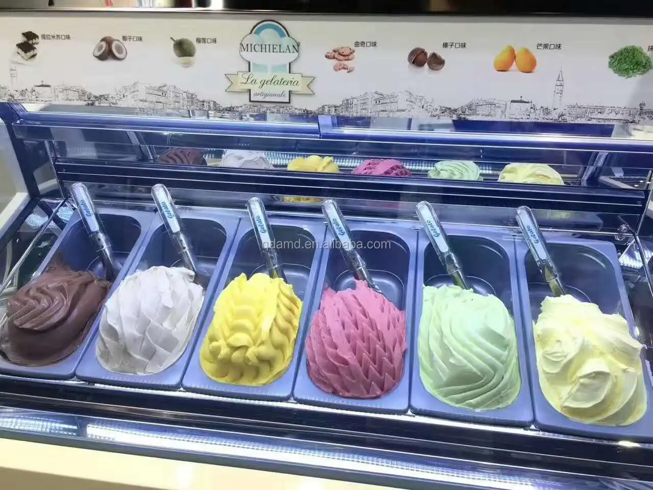 Gelato Ice Cream Freezer Display Showcase For Buffet - Buy Gelato ...