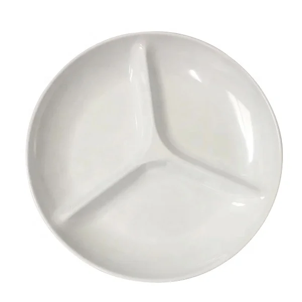 Hotelware Melamine Divider Dinner Plate 3 Section Diet Plate For ...