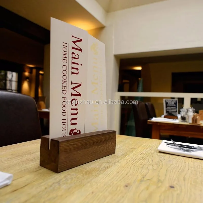 Customizable Table Top Display Stand - Wood Base & Chalkboard