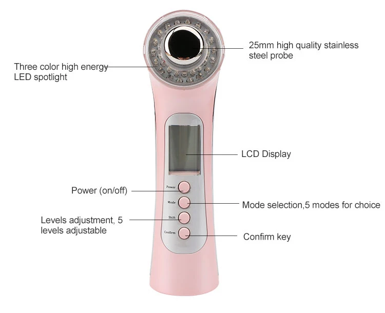 Rechargeable Multifunctional 5 In 1 Beauty Instrument For Facial ...