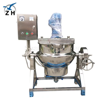 Zh Factory Price Double Jacket Kettle Cooker With Mixer And Steam ...