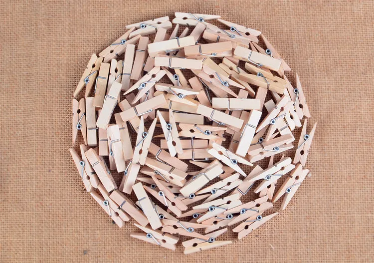 Mini Painted Wood Clip Set Rose Cute Wooden Paper Meno Clips/ Small ...