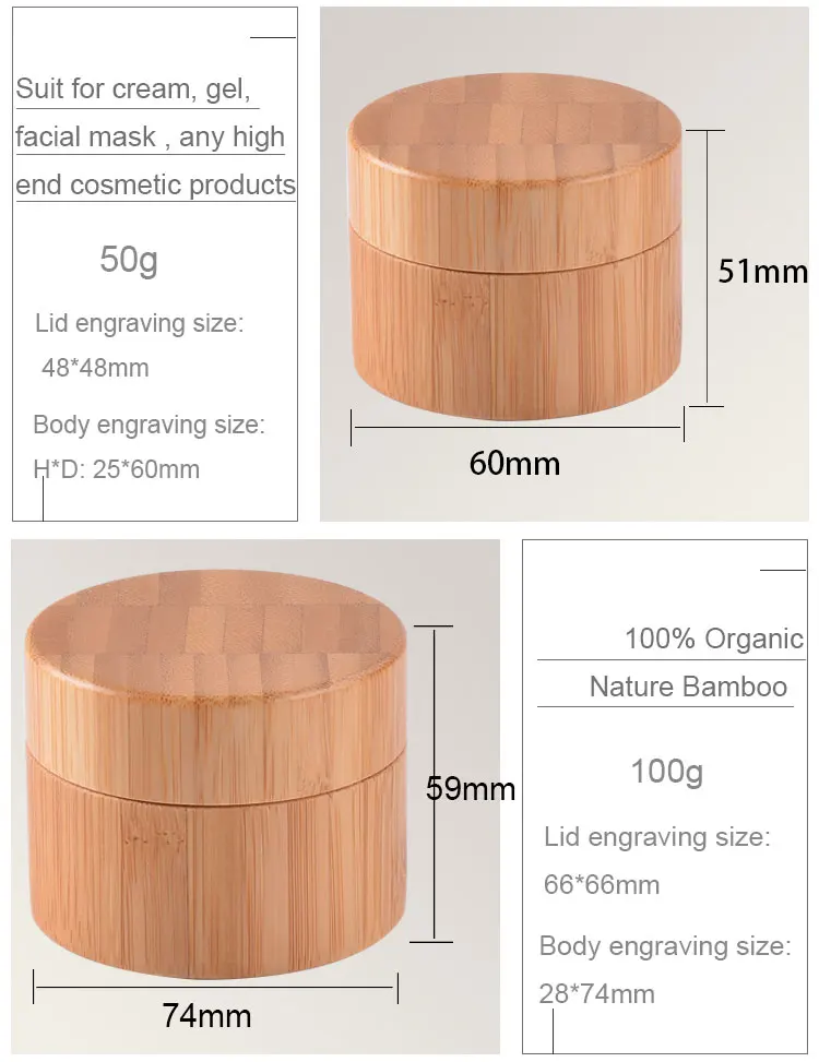 Biodegradable Organic Nature Eco 50g Jar Container Bamboo,Good Quality ...