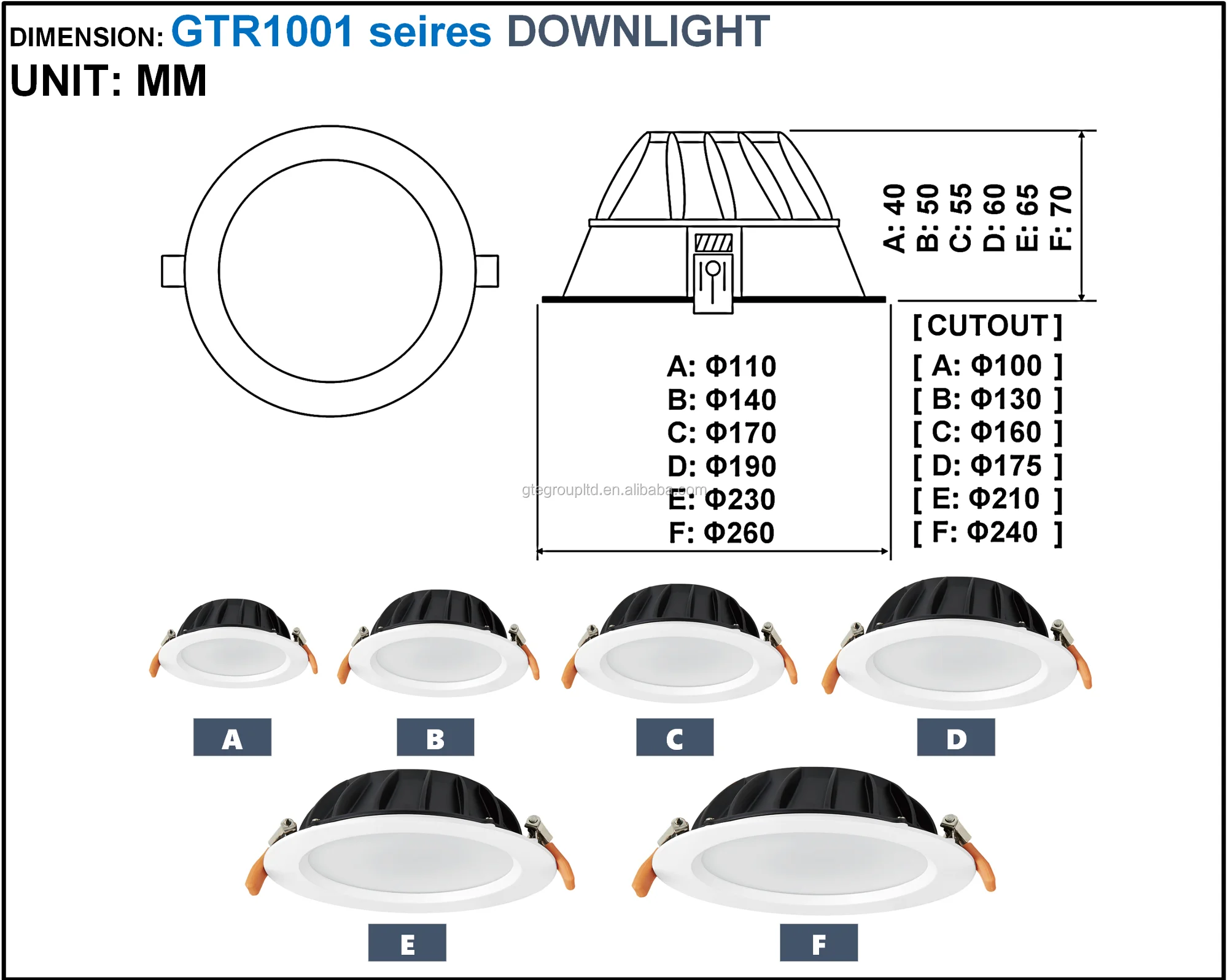 Rgb Rgbw Rgbcw Led Recessed Downlight 6w 12w 18w 24w 30w - Buy ...