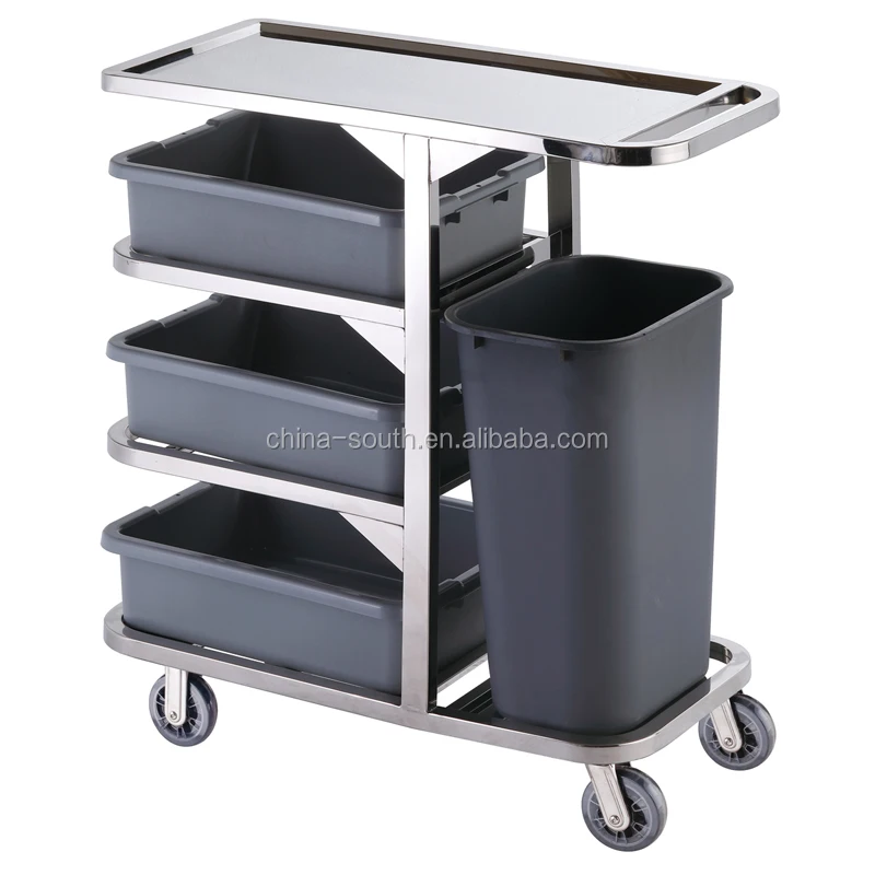 3 Tiers Knock-down Plate Collect Trolley With Plastic Basin - Buy ...