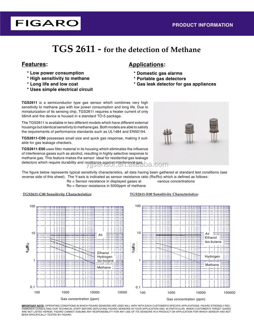 Combustible Gas Sensor Methane Sensor Tgs2611 - Buy Low Power ...