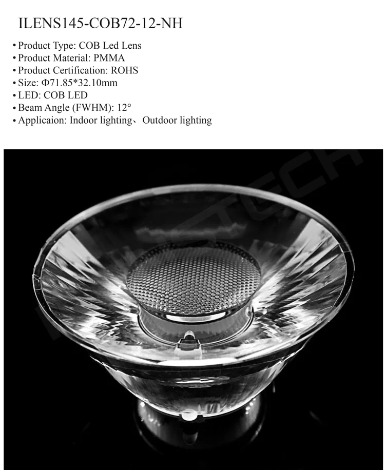 12 Degree Cob Led Lens For Cob Led With Holder/ 72mm Cob Lens For ...