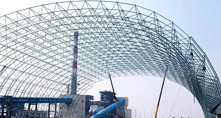 Economic Steel Structure Space Frame System Arch Coal Storage Shell ...