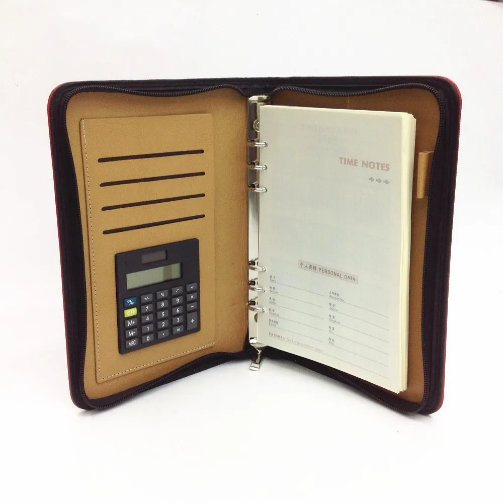 Luxury PU Leather Notebook with Zipper Closure & Inner Pages