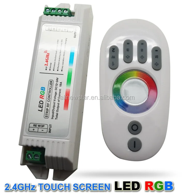 Rgbw Led Controller Hub + Rf 2.4g Touch Remote + 4pcs 4 Zone Controller ...