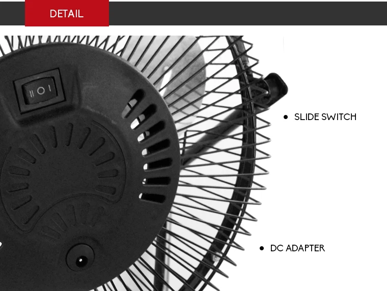 Cheap Price Metal Mini Table Fan 9 Inch, 3 Blade, 12V DC
