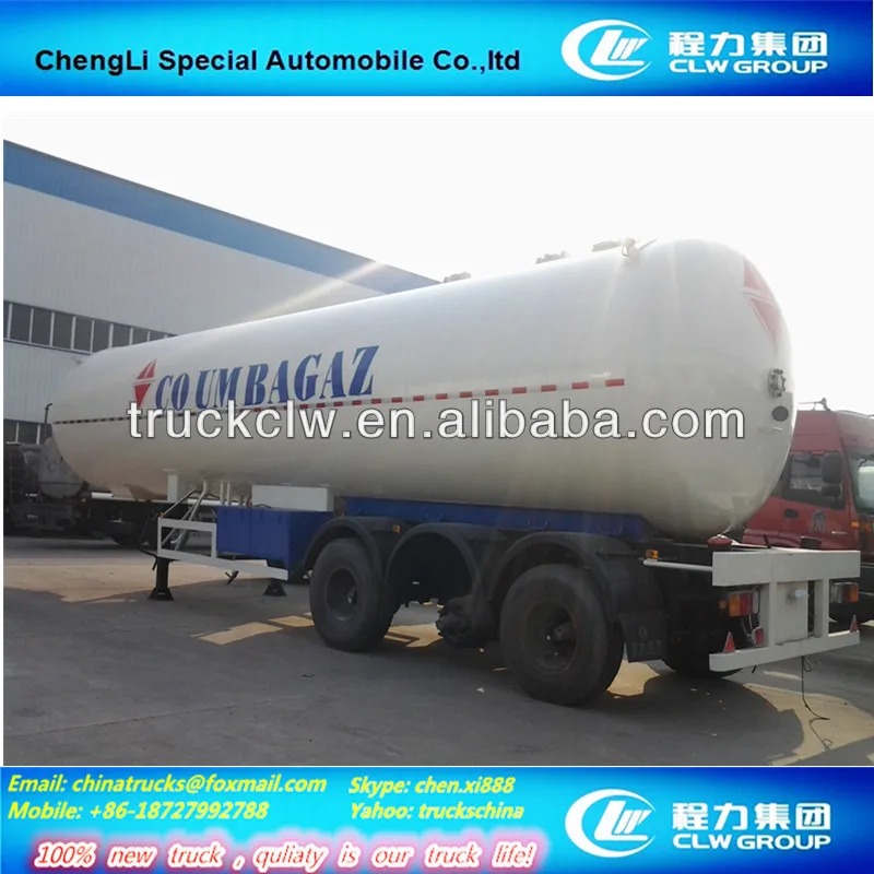 6x4 Tractor Tow 3 Axle 56000liters Lpg Tank Trailer Carbon Dioxide ...