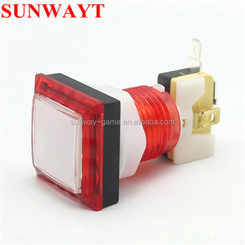 32*32mm Transparent LED Push Button Switch for Arcade Games