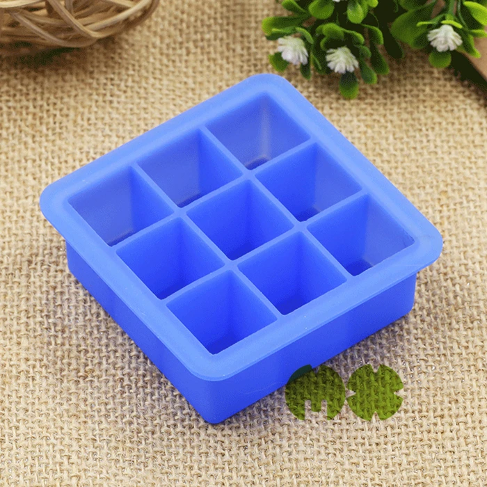 Custom Design 9 Cavity Square Shape Silicone Ice Cube Tray,Rectangle ...