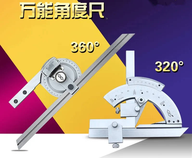 Professional Universal Bevel Protractor 0-360 Degree/0-320degree/0-180 ...