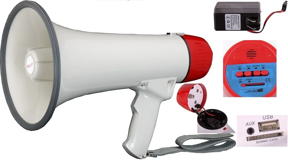 Hy1501ub Rechargeable Megaphone With Battery And Charger For - Buy ...