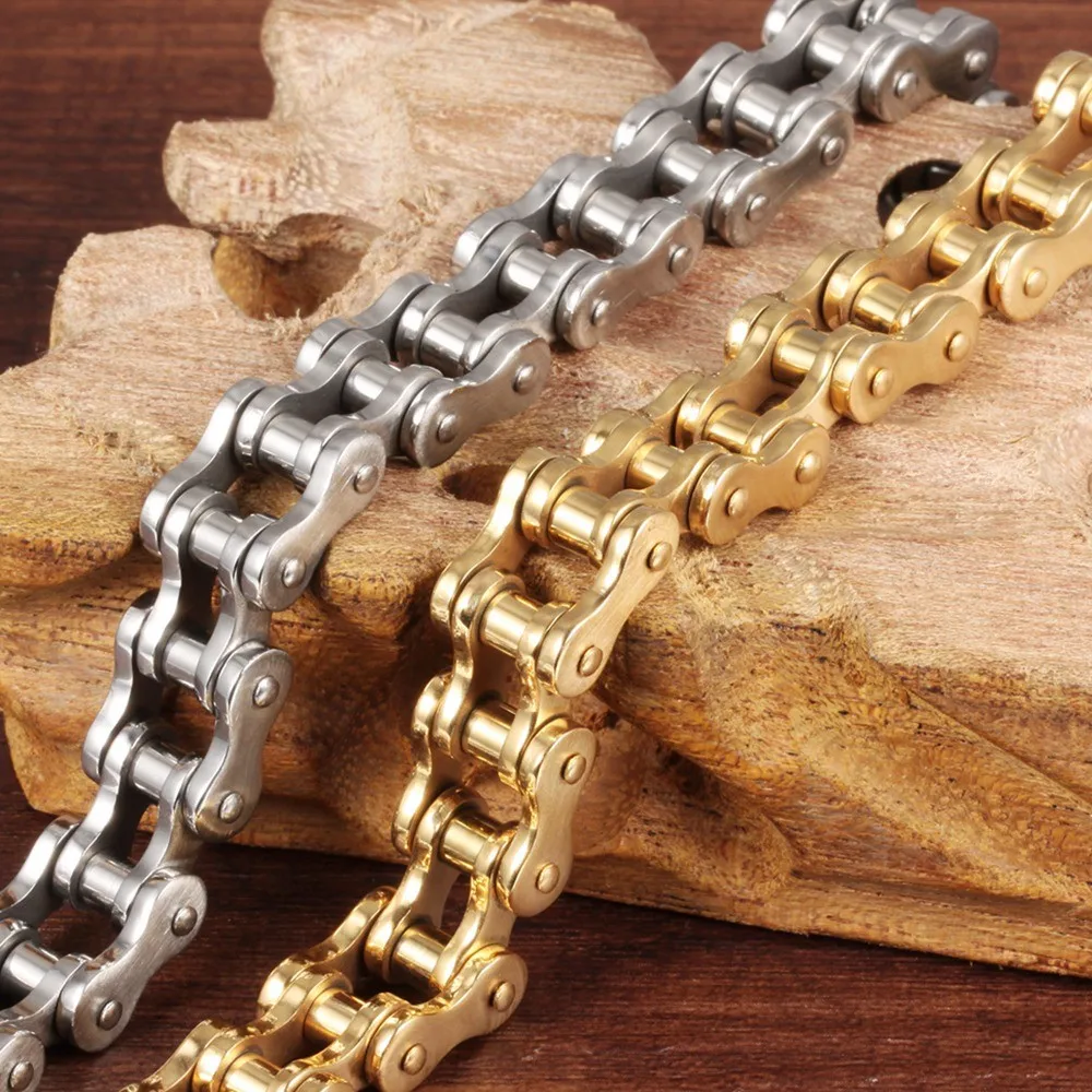 Men's 316L Stainless Steel Gold Link Chain Bracelet - Customizable ODM