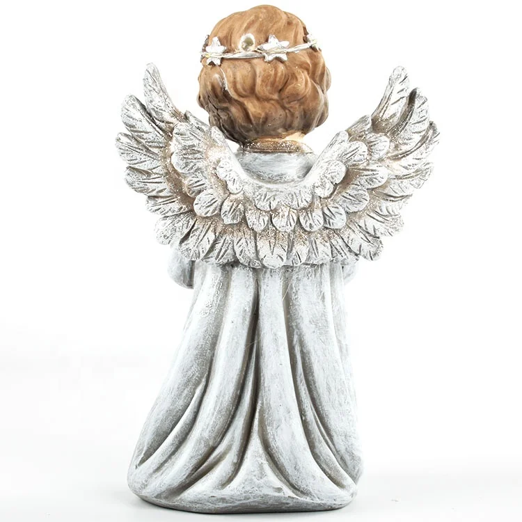 OEM Polyresin Wing LED Christmas Ornament - Angel Figurine