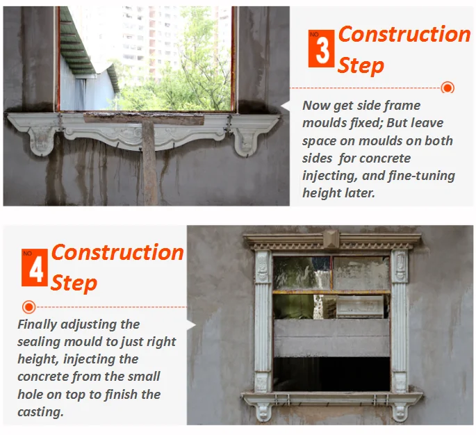 Precast Concrete Window Frame Plastic Molds - High Precision