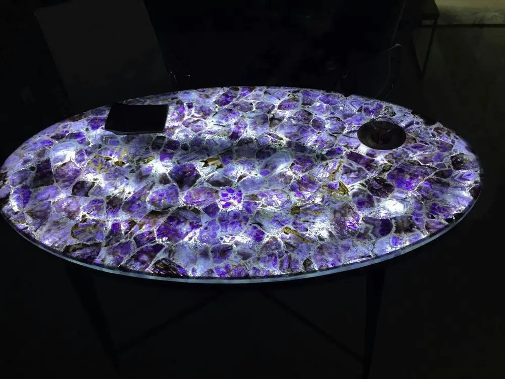Hotel Design Natural Amethyst Dining Table Top - Buy Amethyst Gemstone ...
