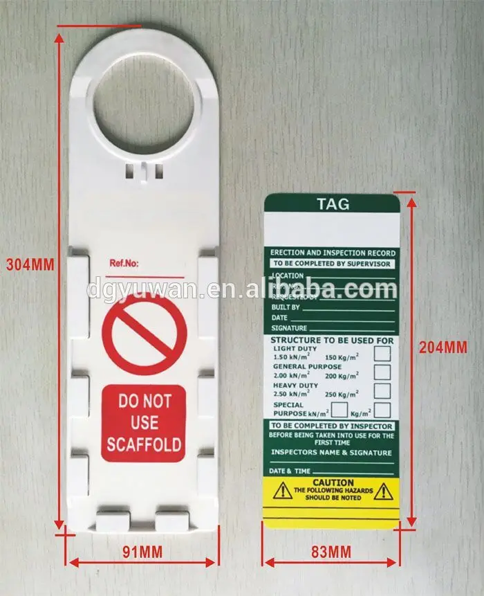 High Quality Plastic Warning Scaffolding Safe Tag - Buy Scaffolding Tag ...