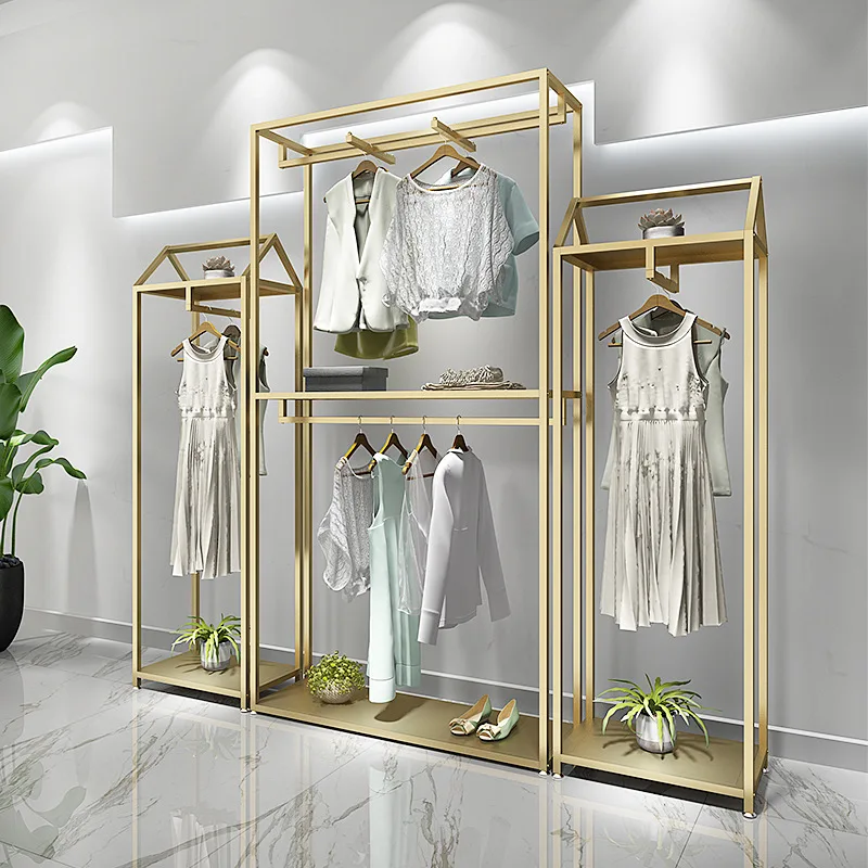 Vintage Rose Gold Metal Square Retail Shoe Shopping Mall Clothes Store ...