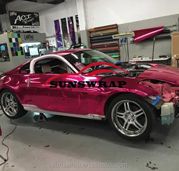 Sunswrap Chrome Glossy Rose Pink Chrome Car Wraps Vinyl With Air ...