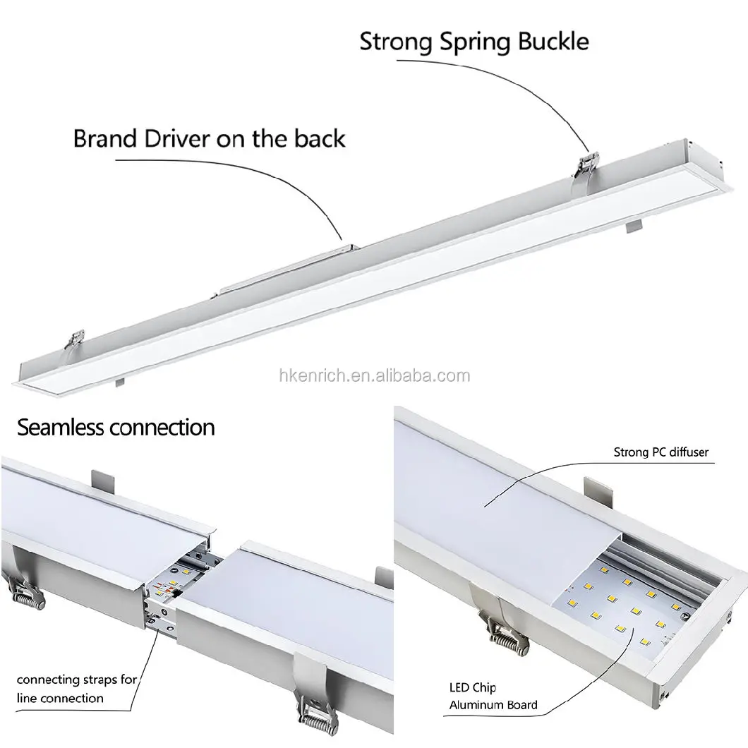 Recessed Mount Aluminum Profile / Led Linear Strip Cabinet Light - Buy ...