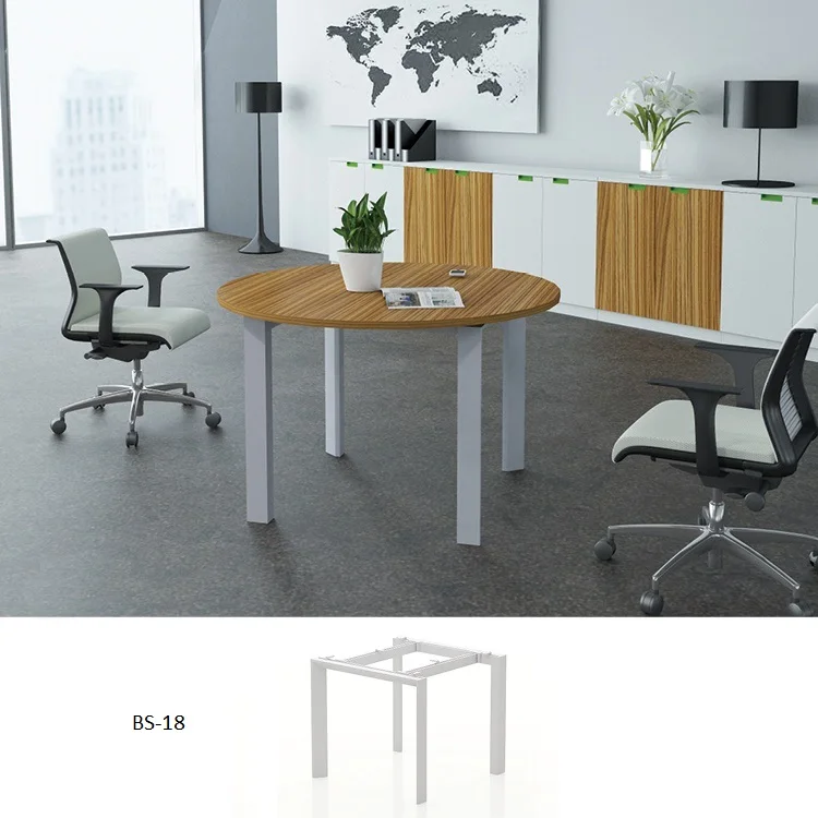 Wooden Veneer Round Movable Office Conference Meeting Board Room ...