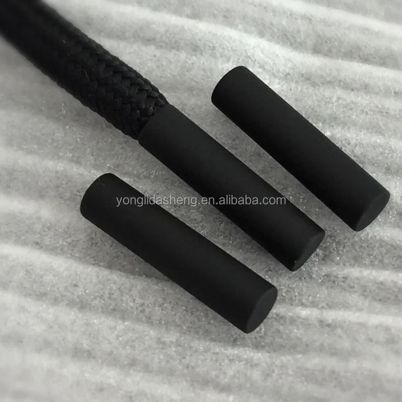 Rounded Shaped Metal Aglets for Draw Cord with Rubberized Finish