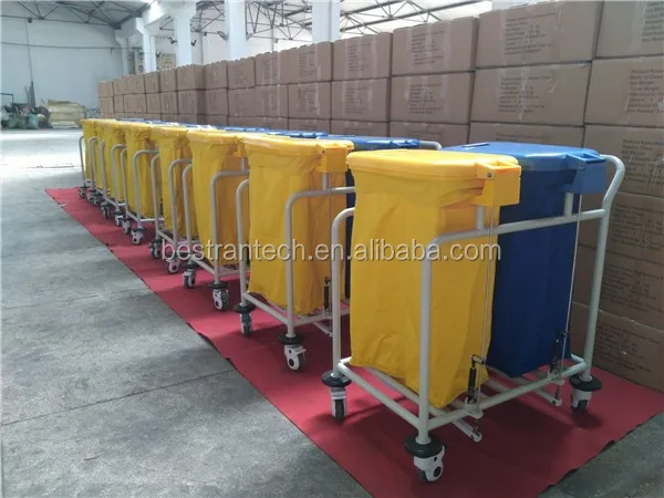 Bt-slt008 Double Bin Medical Dressing Laundry Hospital Linen Trolley ...