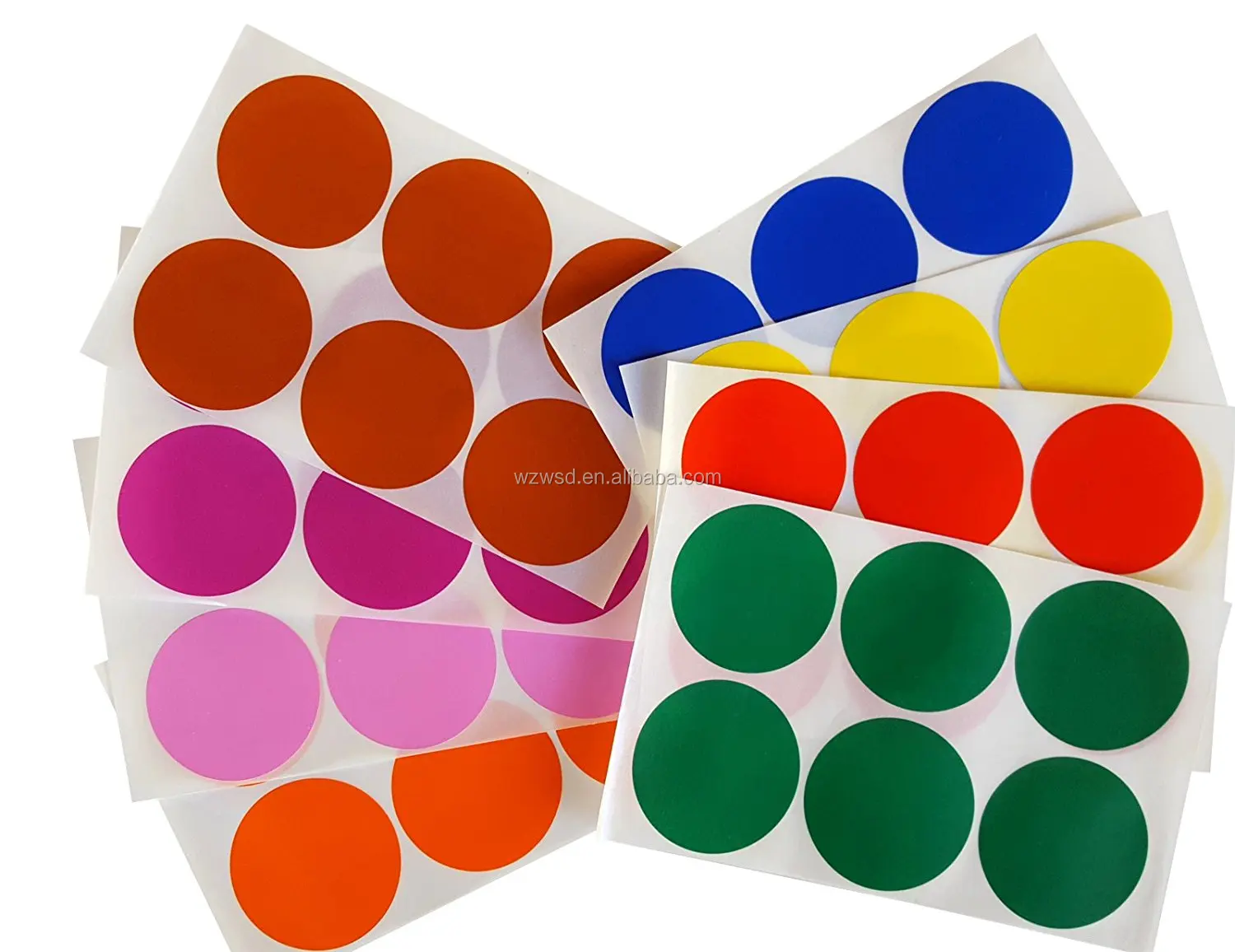 Round 2" Inch Sticker 50mm Dot Labels Colored Circle Stickers In ...