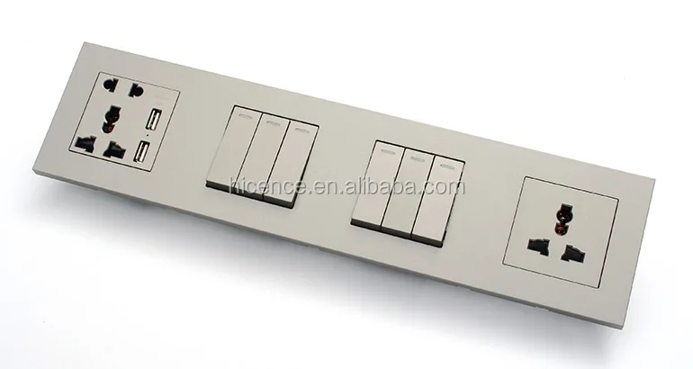 Universal Power Socket 2 Usb 4 Panels Connected Push Button Switch 5 ...