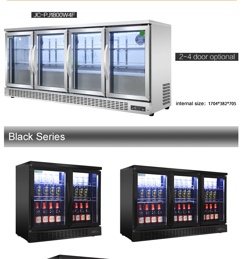 3 Doors Counter Top Beverage Fridge - Perfect for Beer Display
