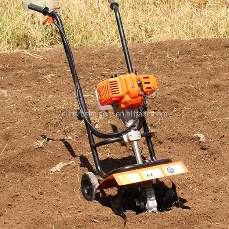 Mini Farming Soil Hand Push Garden Tiller And Cultivator Ploughing ...