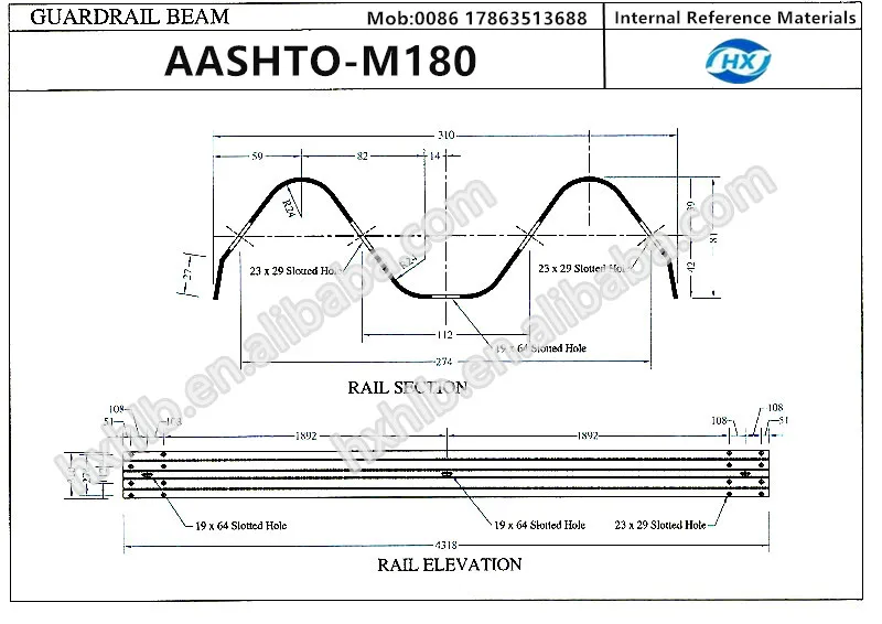 America Standard Aashto M180 Galvanized Steel Metal W Thrie Beam Road ...