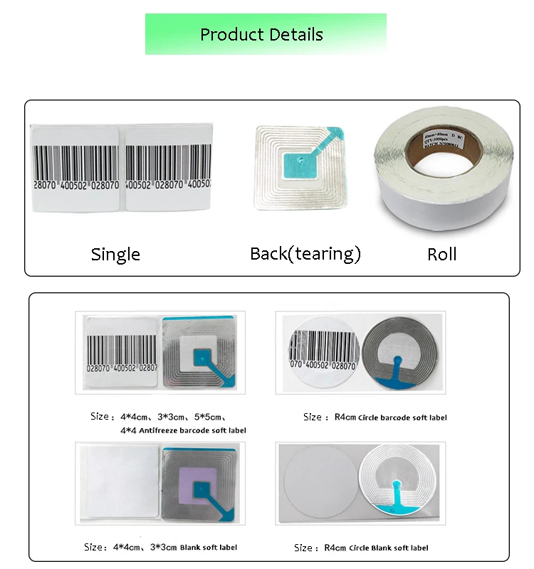 Eas Rf Anti-theft Eas Soft Plastic Rf Anti-theft Security Labels Anti ...