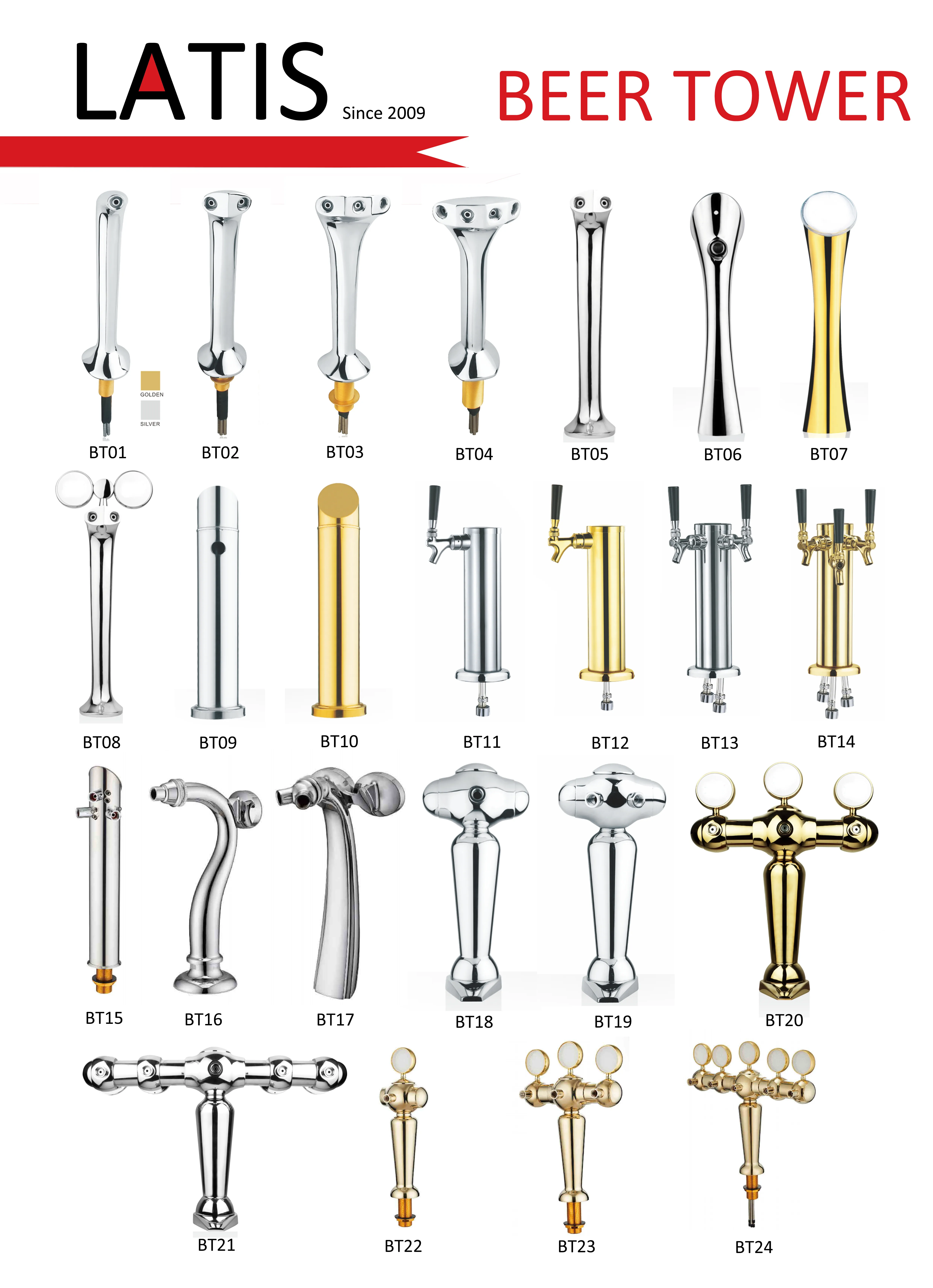 Stainless Steel Tap Tower Double Faucet Snake Beer Dispenser Tower With ...