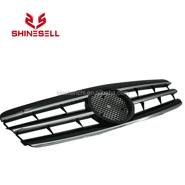 Front Grill Black Cl Style 3 Fins Grille For Mercedes Benz W203 C Class ...