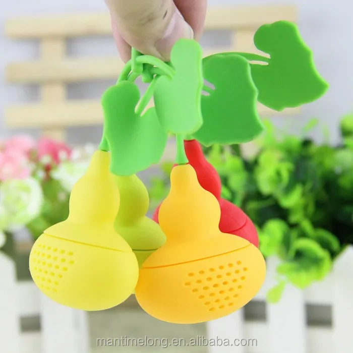 Unique Cute Gourd Glass Cup Tea Strainer Infuser Silicone Loose Tea ...
