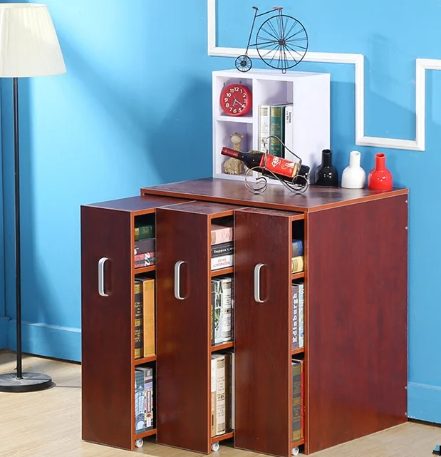 Newest Design Movable Bookcase With Casters - Buy Movable Bookcase ...