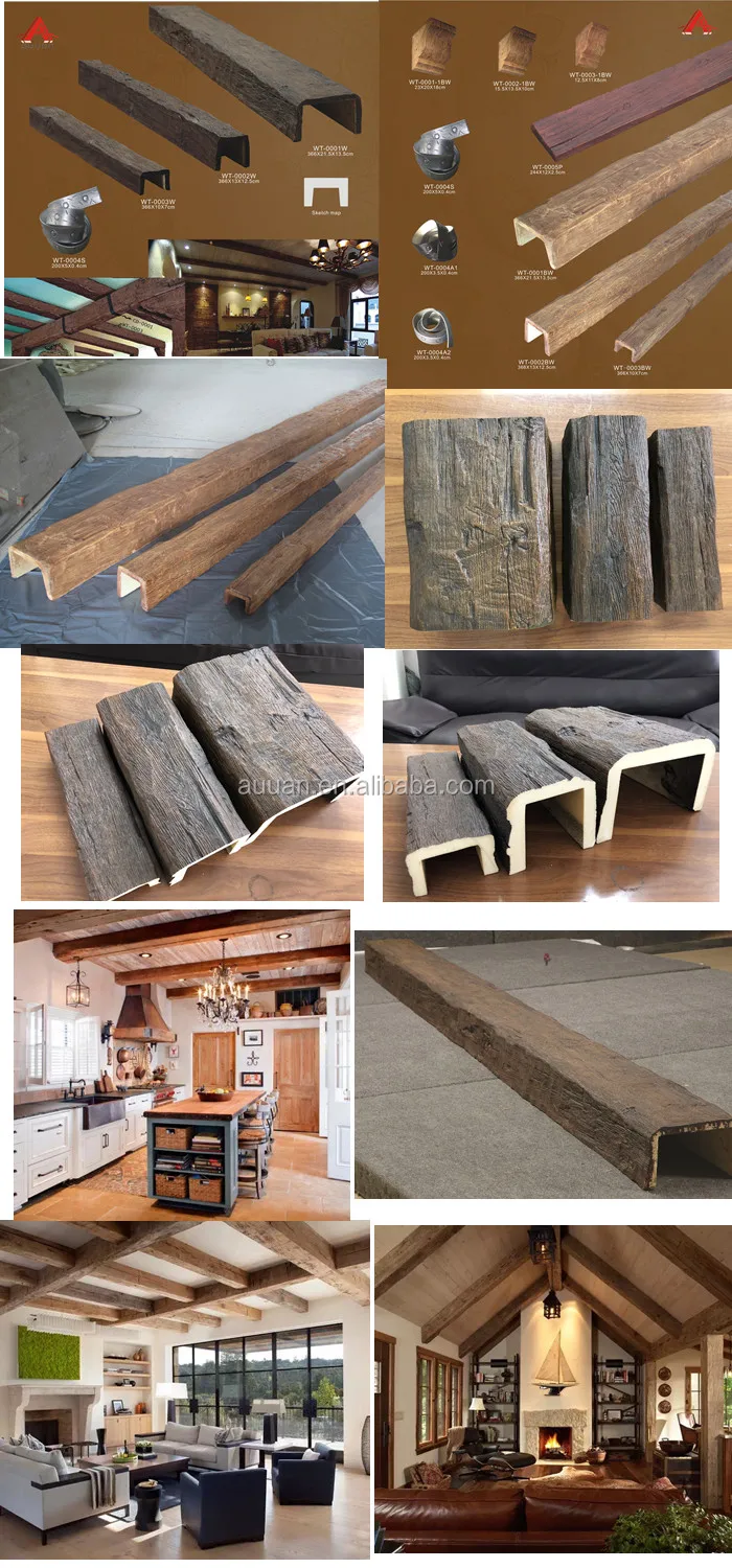 Waterproof Polyurethane Interior Artificial Wood Beams