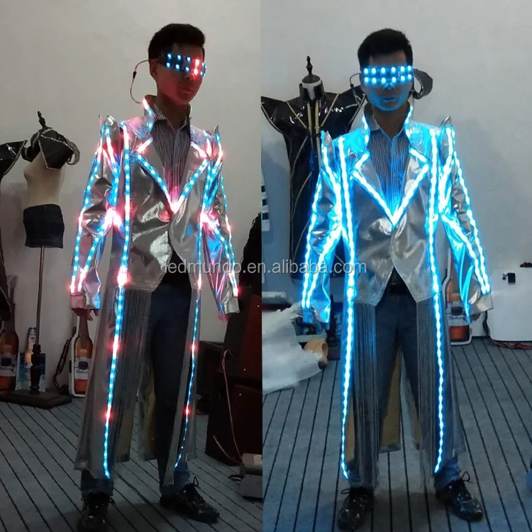 Led Suit Costumes Clothes Led Lights Luminous Fringes With A Military ...
