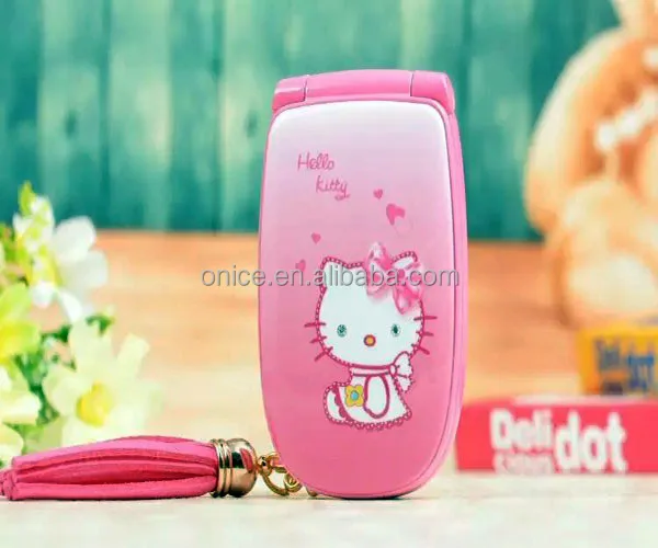 W88 Hello Kitty Flip Cellphone Cheap Mini Gsm 900/1800mhz Single Phone ...