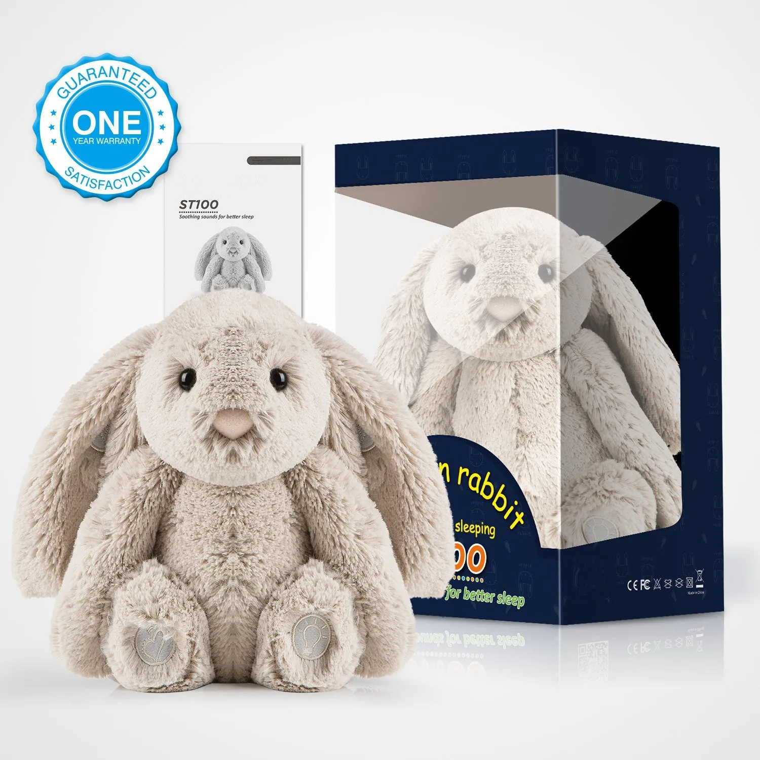 BELLYREST Baby Sleep Aid Soother Rabbit Stuffed Animal Plush Toy With ...