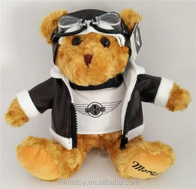 Brand Logo Airline Mascot Plush Aviator Teddy Bear Toys With Glasses ...