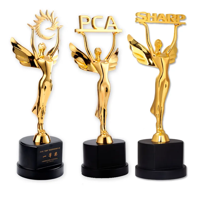 Gold Gift Trophies - Customizable Metal Medals for Awards